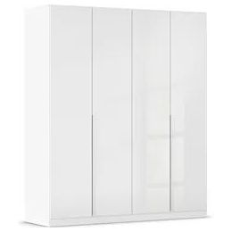 Drehtürenschrank Rauch "Kleiderschrank Schrank Garderobe AGORDO mit Dekor- oder Hochglanzfront" Schränke Gr. B/H/T: 181cm x 210cm x 54cm, 4 St., weiß (alpinweiß/hochglanz weiß) durchdachte Innenausstattung, in 6 Breiten und 2 Höhen MADE IN GERMANY