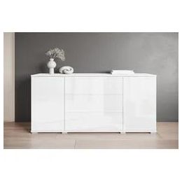 Sideboard Inosign "Kenia" Sideboards Gr. B/H/T: 150 cm x 67,9 cm x 39,5 cm, weiß (weiß matt, hgl) Modernes Sideboard mit 3 Schubladen und 4 Fächern, Breite 150 cm