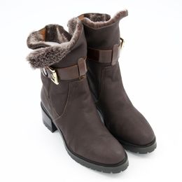 TK Maxx Braune Stiefel mit Absatz aus Leder