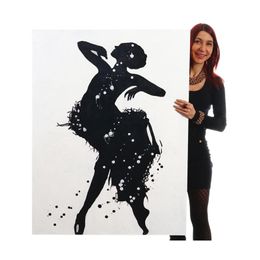 MCW Wandbild T&auml;nzerin, 100% handgemaltes &Ouml;lgem&auml;lde Gem&auml;lde XL, 120x90cm