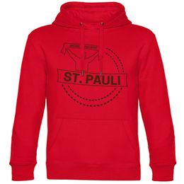 multifanshop Kapuzen Sweatshirt - St. Pauli - Meine Fankurve - Druck braun - Hoodie