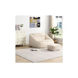 Home Deluxe Sitzsack mit Hocker COZY - Beige