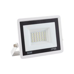 Greenice LED-Flutlicht 30W 2.400Lm 6000ºK IP66 Dimmbar 60.000H Weiße Oberfläche [LM-6004-W-CW]