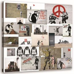 FEEBY - Bild auf Leinwand, Banksy Mural – Sammlung von Street Art-Werken – 40x40