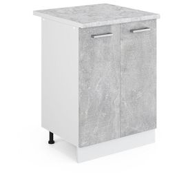 Unterschrank R-Line, Beton, 60 cm mit Türen, mit Arbeitsplatte VICCO