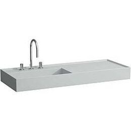 Laufen Kartell Waschtisch 8133327591581, 120x46cm, grau, Ablage rechts, 3 Hahnlöcher, Saphirkeramik