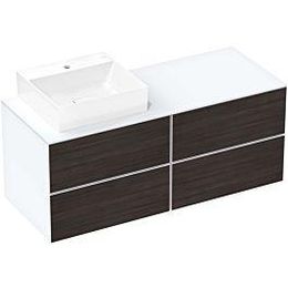 Hansgrohe Xevolos E Waschtischunterschrank 54236730 1370x555x550mm, 4 Schubladen, links, mattweiß, Eiche dunkel