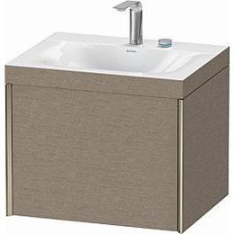 Duravit XViu Waschtisch-Unterschrank XV4609EB111C 60x48cm, 1 Auszug, 2 Hahnlöcher, champagner matt, Rahmen C, eiche kaschmir