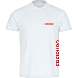 multifanshop Kinder T-Shirt - Freiburg - Brust & Seite - Druck rot - Kind