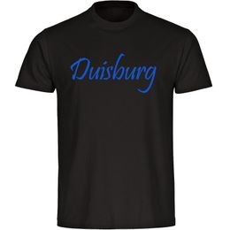 multifanshop® Kinder T-Shirt - Duisburg - Schriftzug - Druck blau