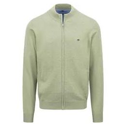 Strickjacke Fynch-Hatton Gr. XXL, grün (light khaki) Herren Strickjacken mir Reißversschluss und Logo-Stickerei