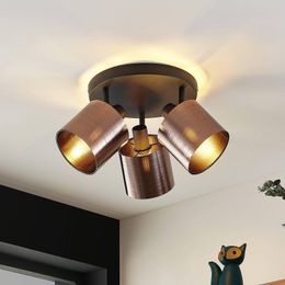 LINDBY Joudy Deckenlampe, 3-flammig, bronze dunkel