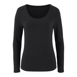 Vivance Langarmshirt mehrfarbig Gr. 32/34 für Damen. Mit tiefer Rundhals. Bequem. Nachhaltig.