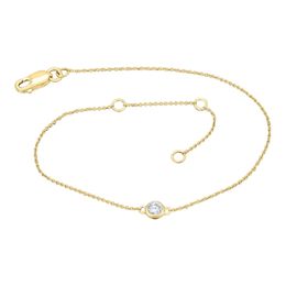 Goldarmband Vivance "0,13 ct Diamant Brillant Armband aus 585 Gelbgold 19 cm" Armbänder Gr. 19, Gelbgold 585, goldfarben (gold) Damen Gold Schmuck Rundankerkette