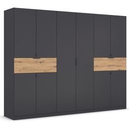 Drehtürenschrank Rauch "Kleiderschrank Schrank Garderobe Wäscheschrank TICAO mit 2 Schubladen" Schränke Gr. B/H/T: 271 cm x 210 cm x 54 cm, 10 St., grau (graumetallic, eiche artisan) die in der Höhe variabel positioniert werden können MADE IN GERMANY