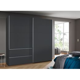 Schwebetürenschrank Rauch "Sevilla" Schränke Gr. B/H/T: 218 cm x 210 cm x 59 cm, 2 St., grau (graumetallic, griffleisten alufarbig) in 2 verschiedenen Grifffarben