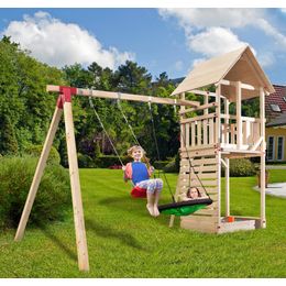 Spielturm Weka "Tabaluga Drachenturm inkl. Anbauschaukel" Spieltürme beige (natur) Kinder BxTxH: 420x290x331 cm