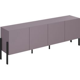 Kommode Inosign "Jukon,Breite 200 cm, moderne grifflose Kommode,4 Türen" Sideboards Gr. B/H/T: 200 cm x 70 cm x 40 cm, pflaume, lila (pflaume) Sideboard, Anrichte viel Stauraum, push-to-open-Funktion