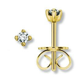 Paar Ohrhänger ONE ELEMENT "0.15 ct Diamant Brillant Ohrringe Ohrstecker aus 585 Gelbgold" Gr. Damen, 0.15 ct, Diamanten, goldfarben (gold) Damen Gold Schmuck