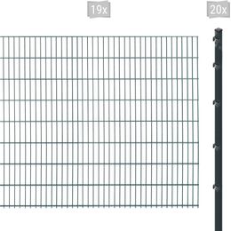 Arvotec Doppelstabmattenzaun "ESSENTIAL 163 zum Einbetonieren" Zaunelemente Zaunhöhe 163 cm, Zaunlänge 2 - 60 m Gr. H/L: 163cm x 38 m, Pfosten: 20 St., grau (anthrazit)