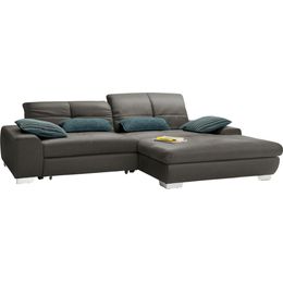 Ecksofa "SO 1200 inkl. Sitztiefen- & R&uuml;ckenverstellung f&uuml;r hohen Sitzkomfort", grau (quarzgrau gdu 19), B:276cm H:89cm T:198cm, 100% Polyester, SET ONE BY Musterring, Sofas, Ecksofa, wahlweise mit Bettfunktion und Stauraum, L-Form, auch in Cord Bezug, Topseller