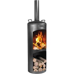 Gartenkamin COOKKING "Faro" Feuerkörbe schwarz 40x40x158 cm