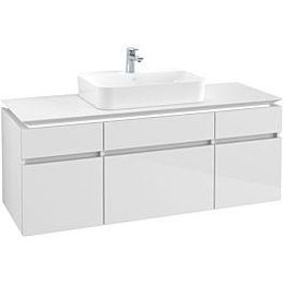 Villeroy & Boch Villeroy & Boch Legato Waschtischunterschrank B760L0DH 140x55x50cm, mit LED-Beleuchtung, Glossy White