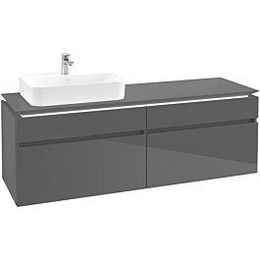 Villeroy & Boch Villeroy & Boch Legato Waschtischunterschrank B764L0FP 160x55x50cm, mit LED-Beleuchtung, Glossy Grey