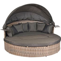 Gartenlounge-Set Merxx "Riva Premium", beige (natur, natur, natur), Polyester, Aluminium, Kunststoff, Polyester, Sitzmöbel-Sets, Relaxinsel, inkl. Sitz-und Rückenkissen