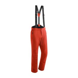 Skihose Maier Sports "Joscha Slim" Gr. 24, Kurzgrößen, rot (neonrot) Herren Hosen Schneehose mit Hosenträgern, windwasserdicht, Slim Fit