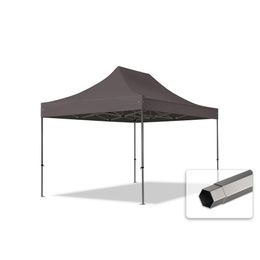 TOOLPORT 3x4,5m Stahl Faltpavillon, ohne Seitenteile, dunkelgrau - (600053)