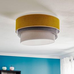 Duolla Deckenlampe Pastell Trio Ø 45cm senf/grau/hellgrau