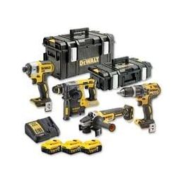 Dewalt Akku-Maschinen Set DCK422P3, 18Volt, Werkzeug-Set gelb/schwarz, 3x Li-Ionen Akku 5,0Ah, in 2 Tough.Boxen