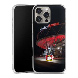 DeinDesign iPhone 16 Pro Max Handy Silikon H&uuml;lle Case transparent Handyh&uuml;lle Official Licensed Product Bayer 04 Leverkusen Stadium Silikon Case