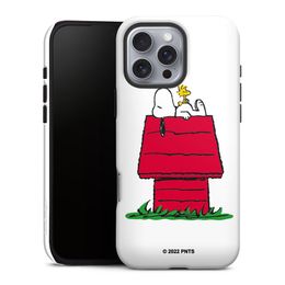 DeinDesign iPhone 16 Pro Max Handy Panzer Handyh&uuml;lle robuste Outdoor H&uuml;lle Schutzh&uuml;lle gl&auml;nzend Snoopy Peanuts Official Licensed Product Tough Case