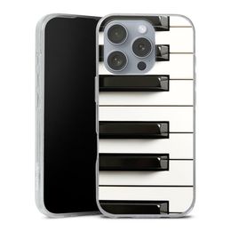 DeinDesign iPhone 16 Pro Handy Silikon H&uuml;lle Case transparent Handyh&uuml;lle Klavier Music Piano Silikon Case