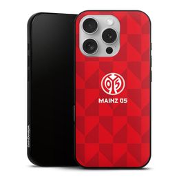 DeinDesign iPhone 16 Pro Handy Slim Case extra d&uuml;nn Silikon Handyh&uuml;lle schwarz H&uuml;lle Mainz 05 Official Licensed Product Merchandise Silikon Slim Case