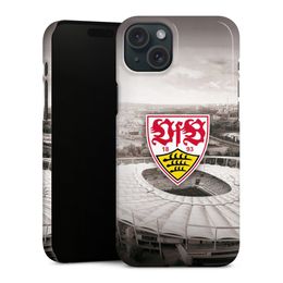 DeinDesign iPhone 15 Plus Handy Premium Case Smartphone Handyh&uuml;lle Schutzh&uuml;lle gl&auml;nzend Official Licensed Product Vfb Stuttgart Stadium Premium Case