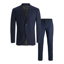 Jack & Jones Anzug JACK & JONES "JPRCOSTA SUIT" Gr. 52, N-Gr, blau (dark navy fit:super slim fit) Herren Anzüge mit fallendem Revers