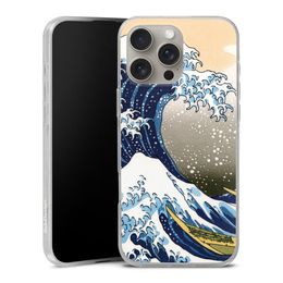 DeinDesign iPhone 16 Pro Max Handy Silikon H&uuml;lle Case transparent Handyh&uuml;lle Katsushika Hokusai Die Gro&szlig;e Welle Vor Kanagawa Kunst Silikon Case