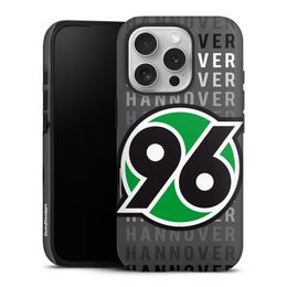 DeinDesign iPhone 16 Pro Handy Panzer Handyh&uuml;lle robuste Outdoor H&uuml;lle Schutzh&uuml;lle gl&auml;nzend H96 Hannover 96 Official Licensed Product Tough Case