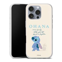 DeinDesign iPhone 16 Pro Handy Silikon H&uuml;lle Case wei&szlig; Handyh&uuml;lle Lilo & Stitch Disney Official Licensed Product Silikon Case