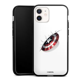 DeinDesign iPhone 12 mini Handy Silikon H&uuml;lle Case schwarz Handyh&uuml;lle Captain America Official Licensed Product Marvel
