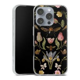 DeinDesign iPhone 16 Pro Handy Silikon H&uuml;lle Case transparent Handyh&uuml;lle Flower Wreath Bee Blossom Silikon Case