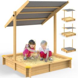 Spielwerk - Sandkasten verschiedene Größen Sonnendach UV-Schutz 50+ Sandbox Abdeckung Kinder Outdoor Sandkiste Imprägniert Sand Garten Holz