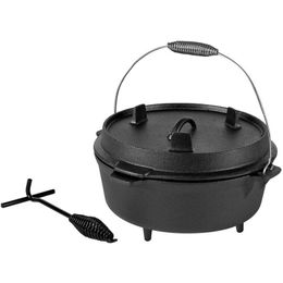 Mucola Dutch Oven Feuerkessel Gusseisen Kessel Bräter Camping Grillpfanne bbq 5,7 Liter