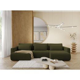 Fun Moebel - Wohnlandschaft Sofa mit Schlaffunktion chaira Stoff Curio Grün