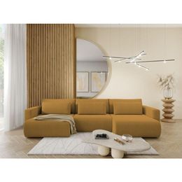 Fun Moebel - Wohnlandschaft Sofa mit Schlaffunktion chaira Stoff Curio Senfgelb