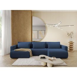 Fun Moebel - Wohnlandschaft Sofa mit Schlaffunktion chaira Stoff Curio Dunkelblau