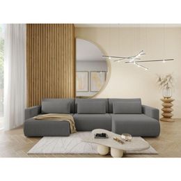 Fun Moebel - Wohnlandschaft Sofa mit Schlaffunktion chaira Stoff Curio Dunkelgrau